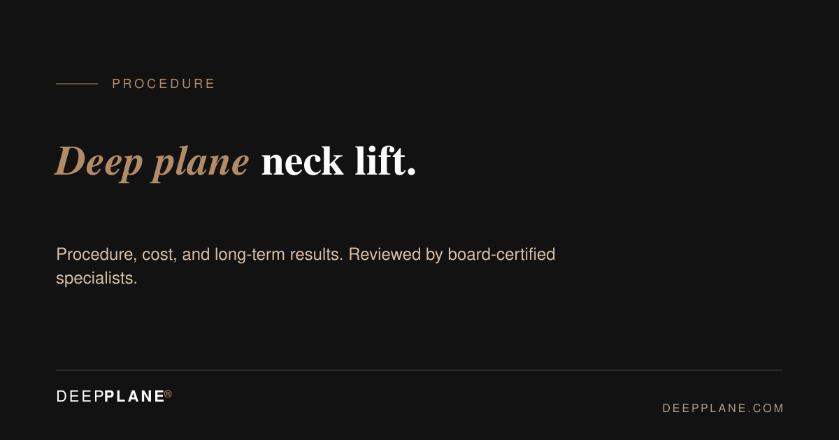 Deep Plane Neck Lift 2026: Cost, Procedure & Results